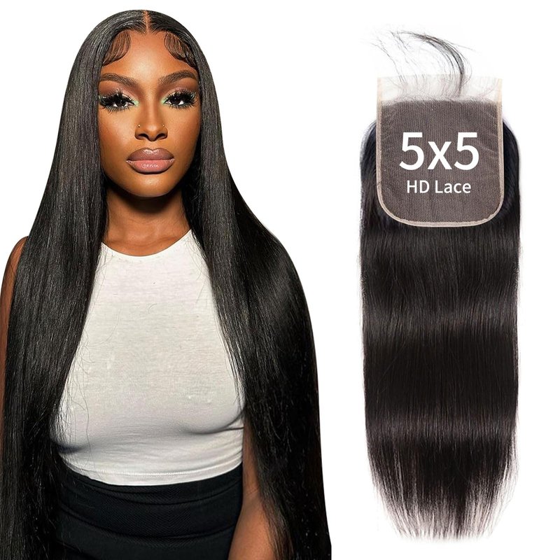 BALORIECA 5x5 hd lace closure human hair middle part closure 0.10mm ...