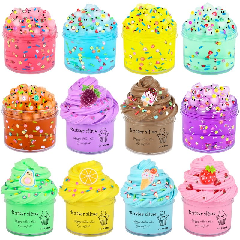 12 Pack Scented Slime Kit, Birthday Gift for Kids, 6 Pack Crystal Slime ...