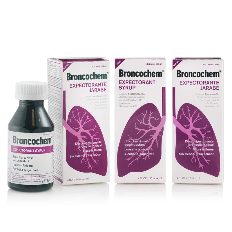 Broncochem II Expectorant Syrup, 4 oz (Pack of 3) - Everymarket