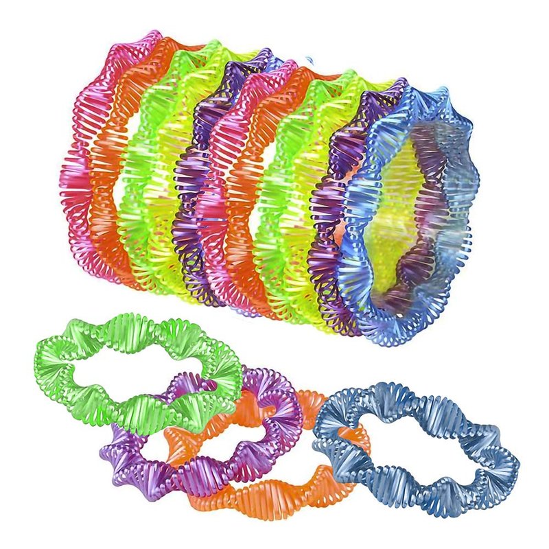 ArtCreativity Neon Twist Coil Bracelets - Pack of 12 - Cool Spiral ...