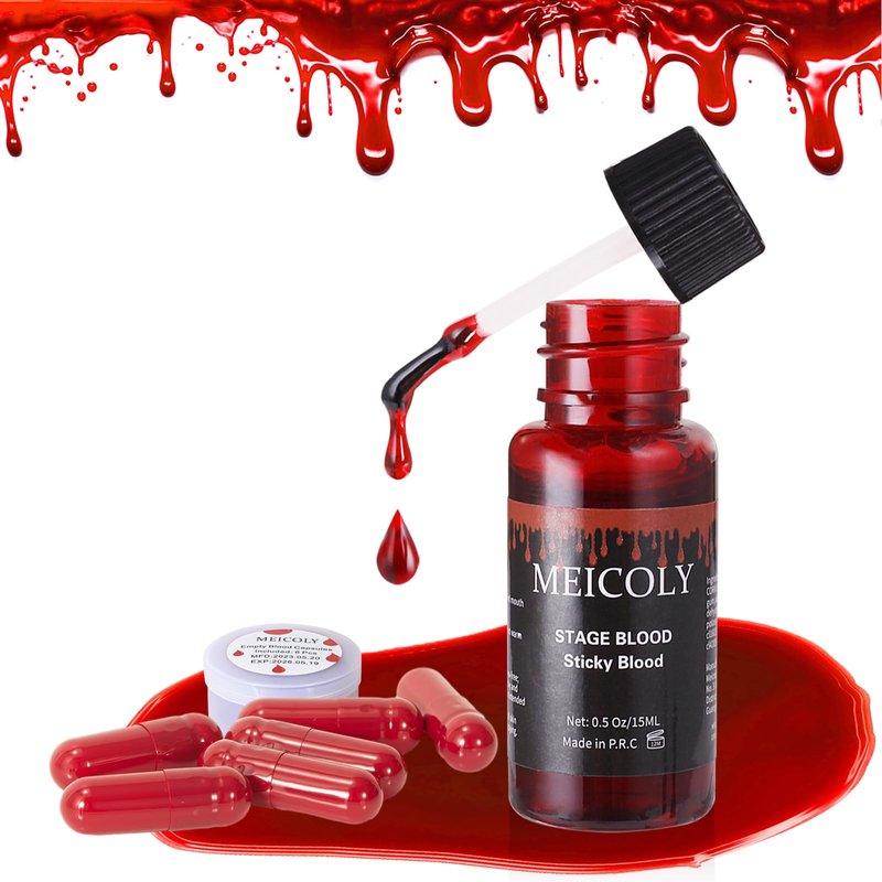 MEICOLY Fake Blood Washable,Edible Stage Blood,0.5 oz Realistic Drips ...