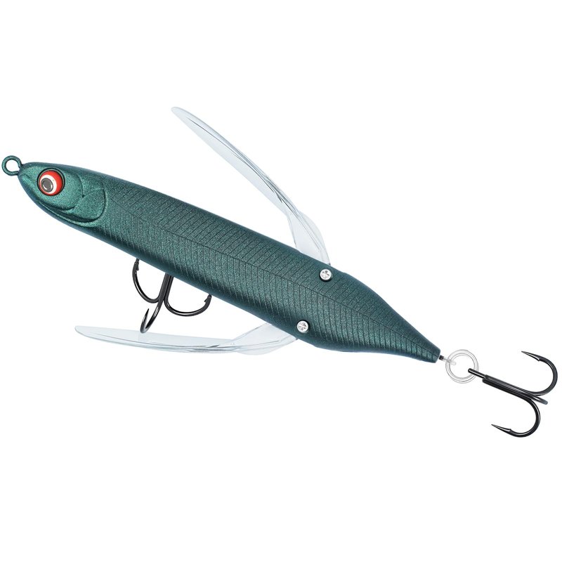 Deep Sea Fishing Lure, Metallic Green, Double Hook Design with Wing ...
