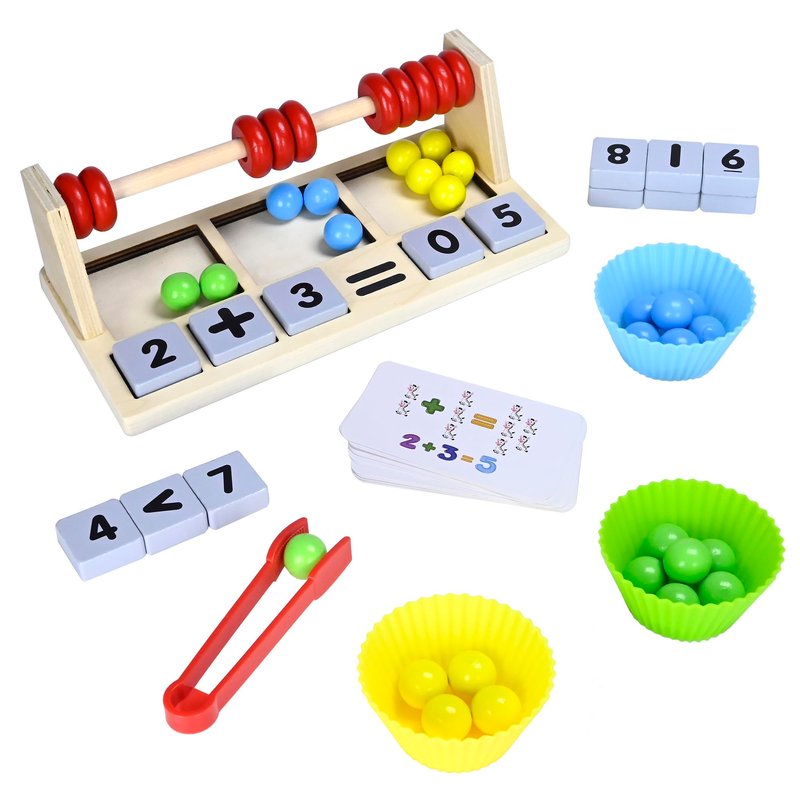 MICKYU Counting and Coloring Sorting Toys, Montessori Abacus Number ...