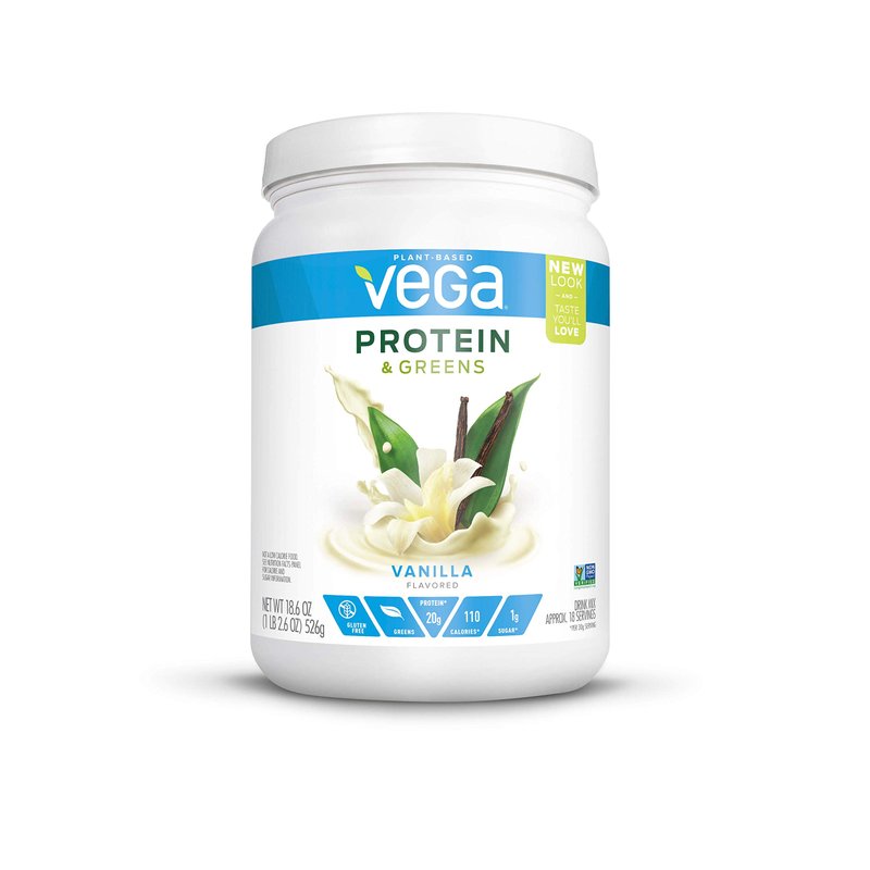 Vega Protein & Greens Tub Powder Vanilla 18.6 Ounce - Plant Based ...