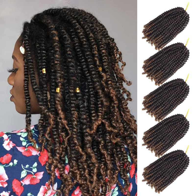 Bileaf 5 Packs Spring Twist Hair 8 Inch Fluffy Spring Twist Crochet ...