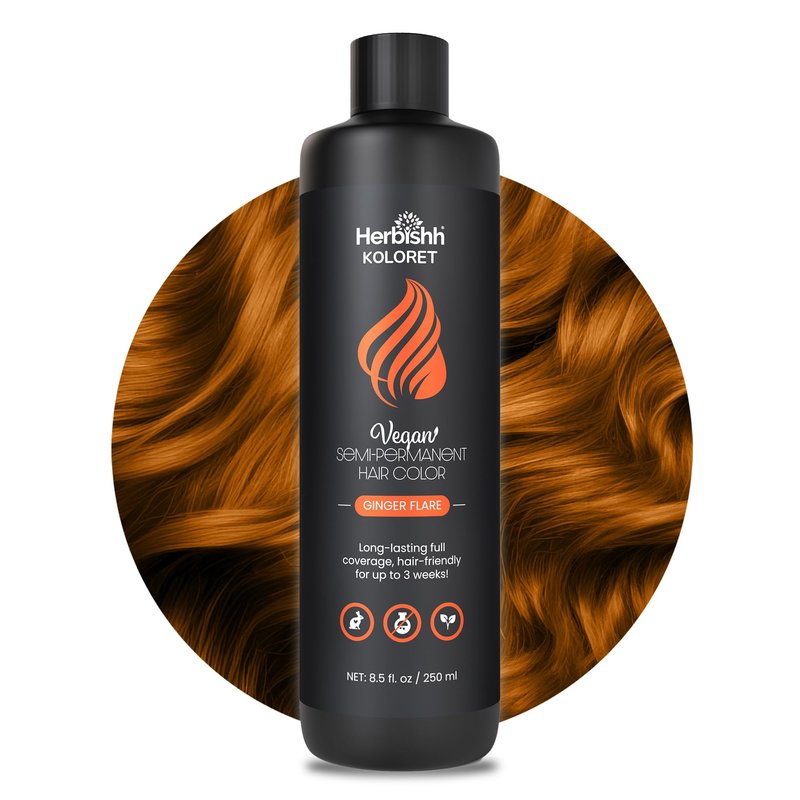 Herbishh Koloret Ginger Flare Semi Permanent Hair Color, Ammonia Free ...