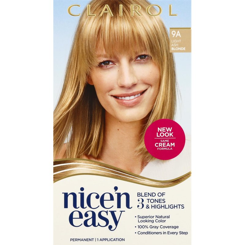 Clairol Nice 'n Easy Permanent Hair Color, [9A] Light Ash Blonde 1 ea ...