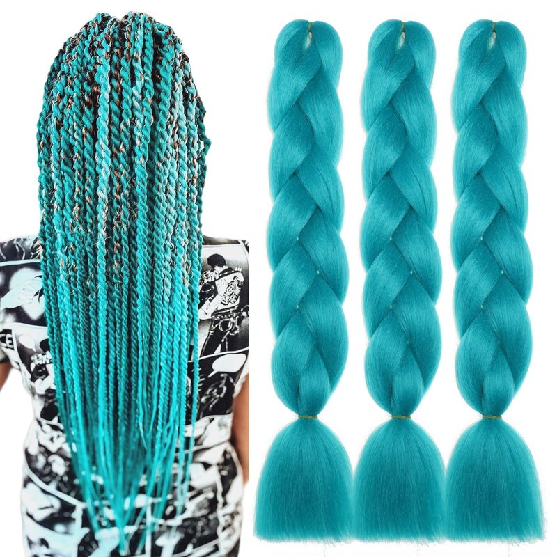 TJADFNSG Braiding Hair 3 Packs Synthetic Hair Extensions for Braids 24 ...