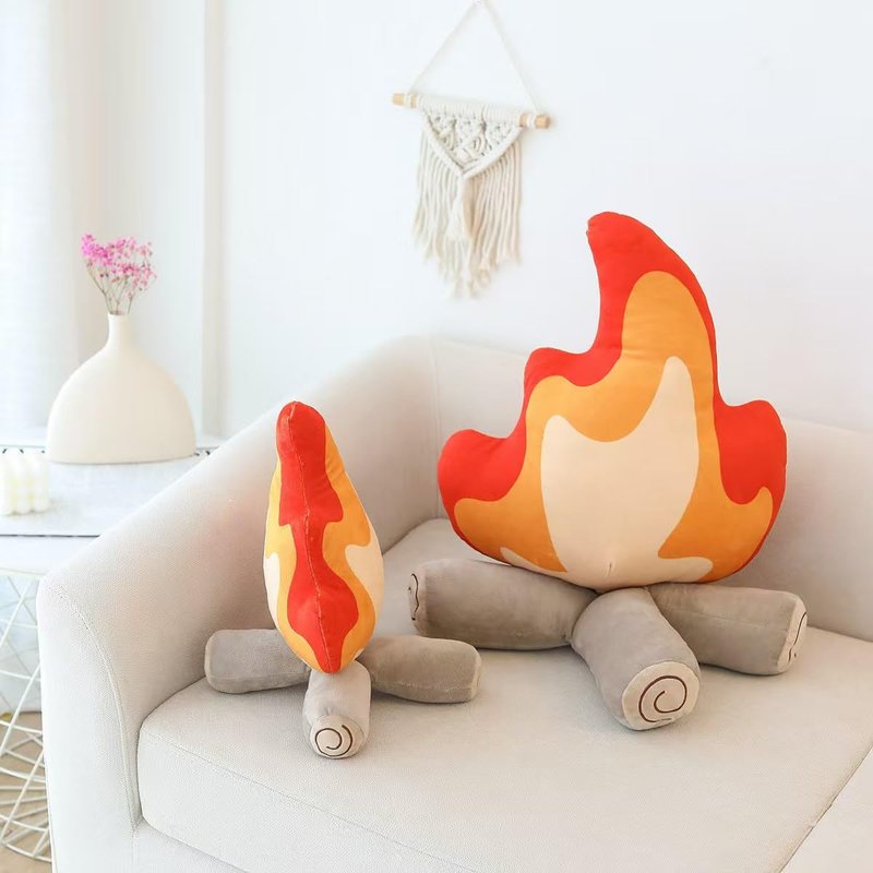 Simulation Campfire Plush Toy, Soft Bonfire Stuffed Plushies Fake Fire ...