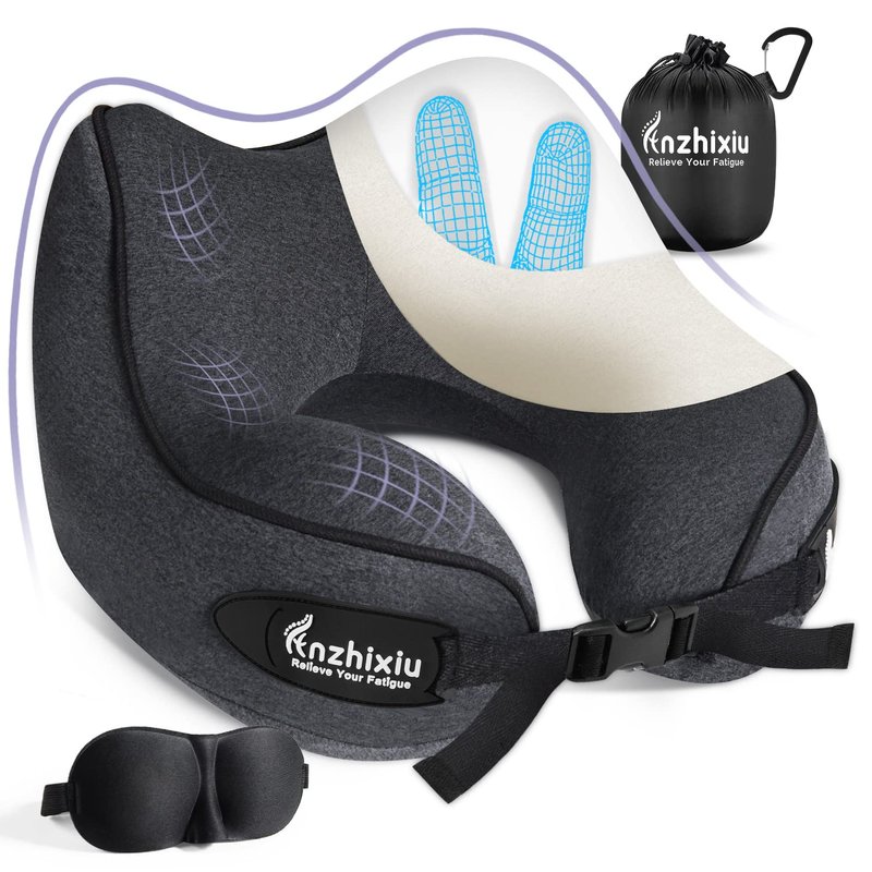 anzhixiu Travel Pillow Neck Pillows for Travel,Heighten Humps 360 ...