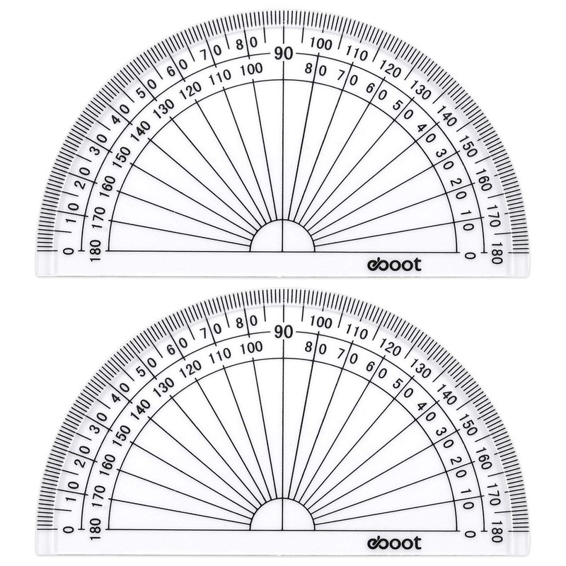 Plastic Protractor Math Protractors 180 Degrees, 4 Inch, Clear, Pack of ...