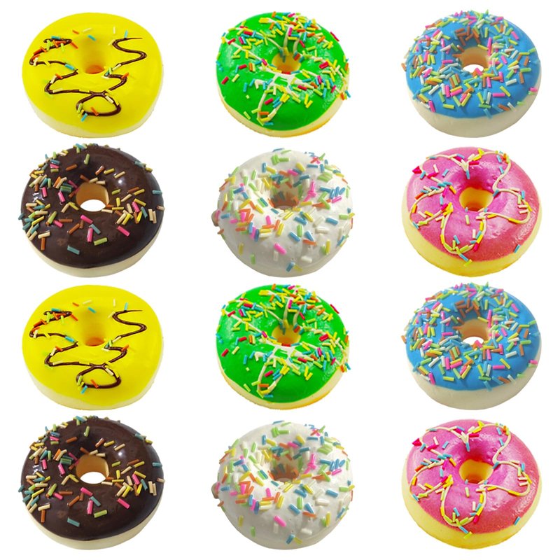 Fake Donuts, 12 Pcs 3.1 inches Stress Relief Donuts Foam Squeeze Stress ...