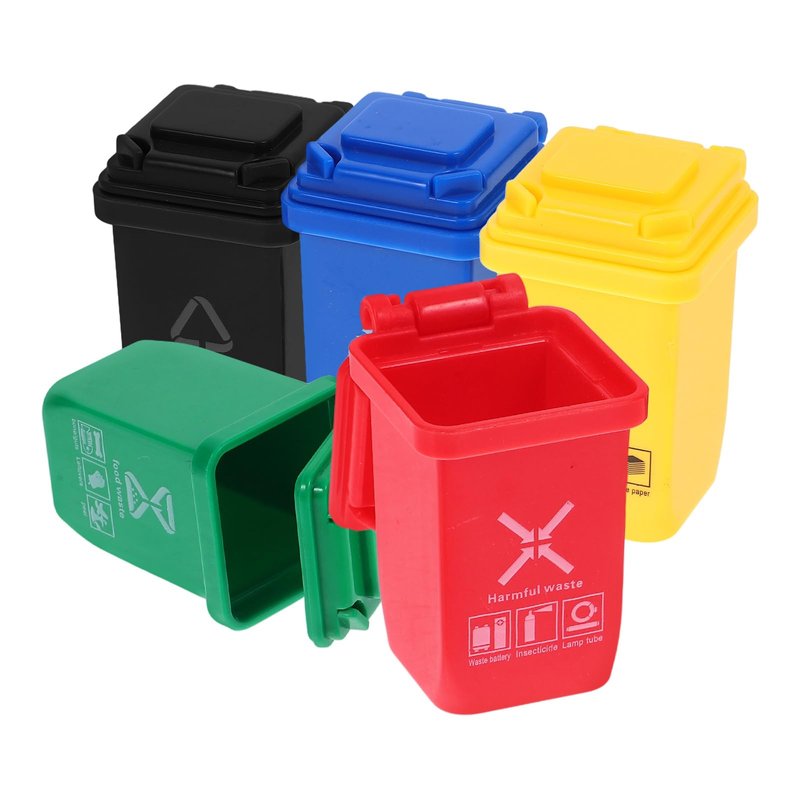 Gadpiparty 5 Pack Mini Trash Can Toy Vehicles Sorting Garbage Trucks ...