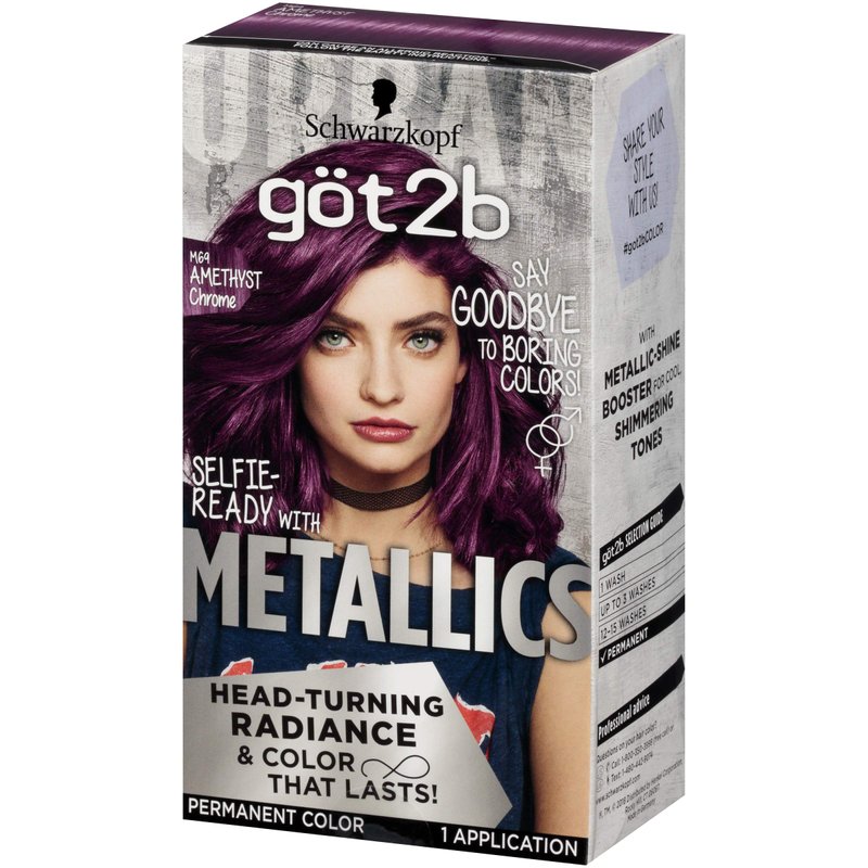 Schwarzkopf Got2b Metallics Permanent Hair Color, M69 Amethyst Chrome ...
