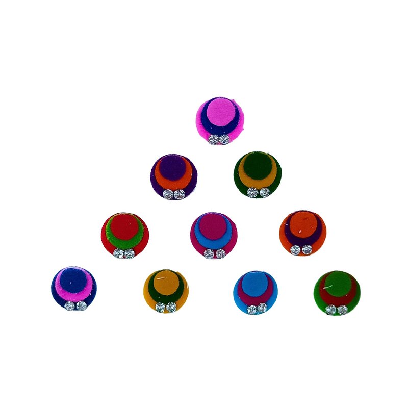 Traditional Bindi Indian Round Circle Premium Bindi Double stone multi ...