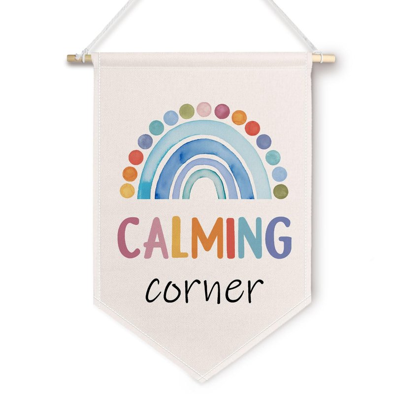 ChissNook Calming Corner Sign Canvas Banner, Boho Classroom Calming ...