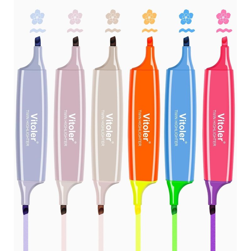 Vitoler 6 Pcs Highlighters Aesthetic Bible Highlighters,12 Assorted ...
