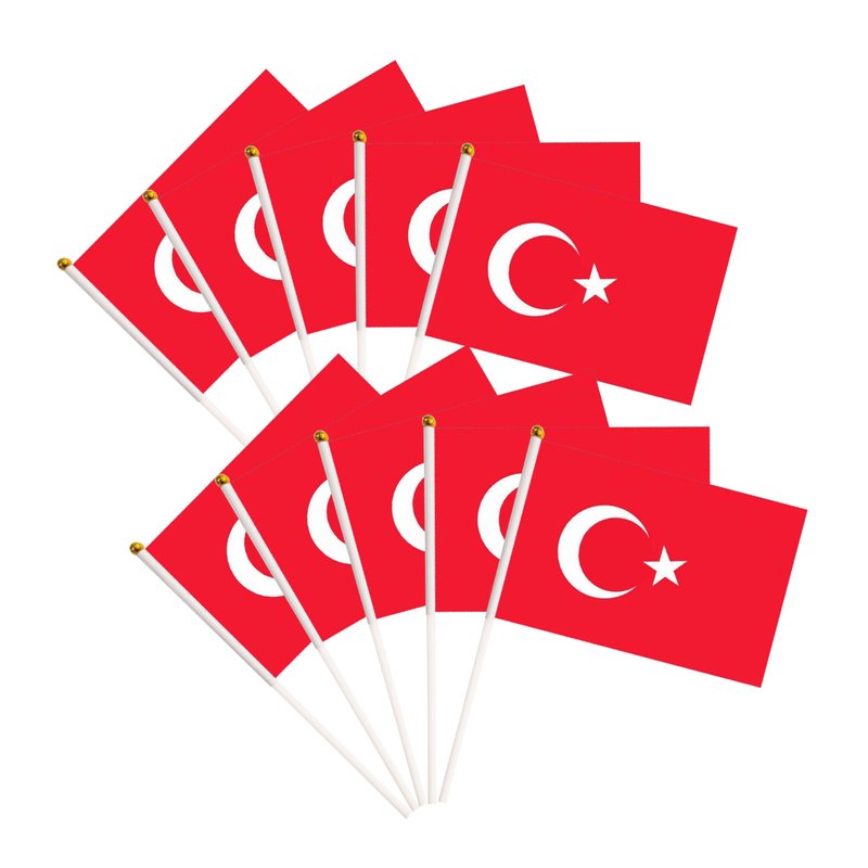 50 Pack Turkey Turkish Flags Small Mini Hand Held Turkey Turkish on ...