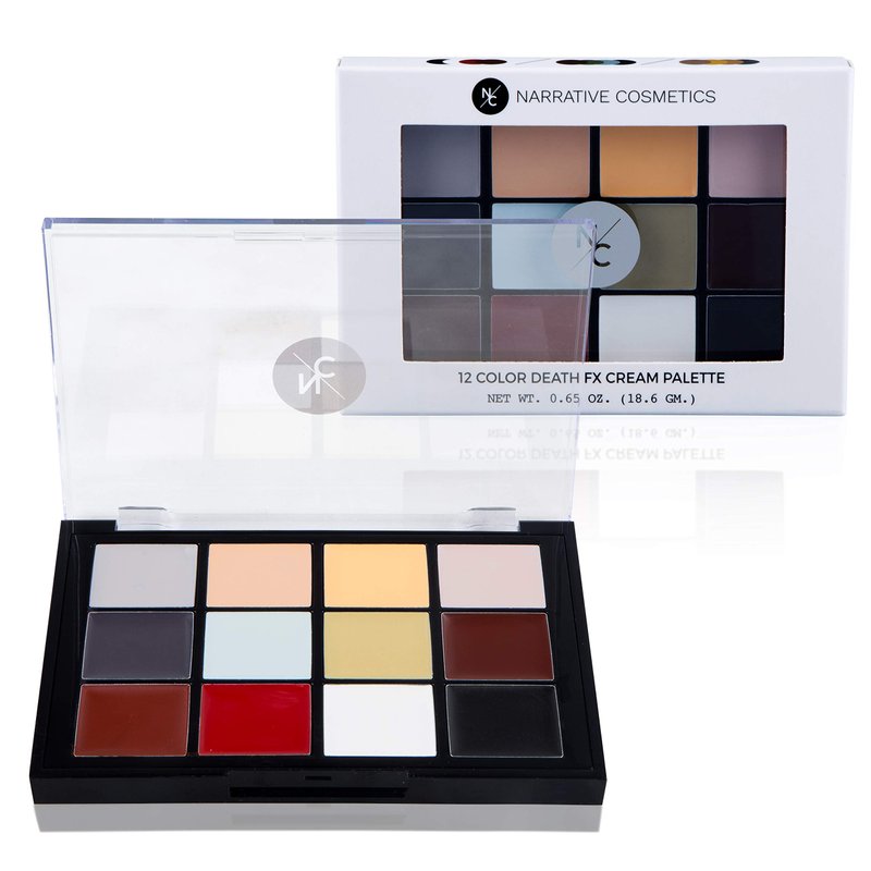 Narrative Cosmetics 12-Color Death FX Cream Palette, Professional Quick ...
