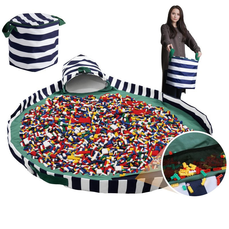 Daneey 2-in-1 Toys Organizer Storage & Play Mat for Room and Travel ...