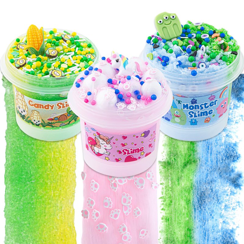 Okaybee Slime Variety Pack, Includes Monster Cloud Slime, Unicorn Clear ...