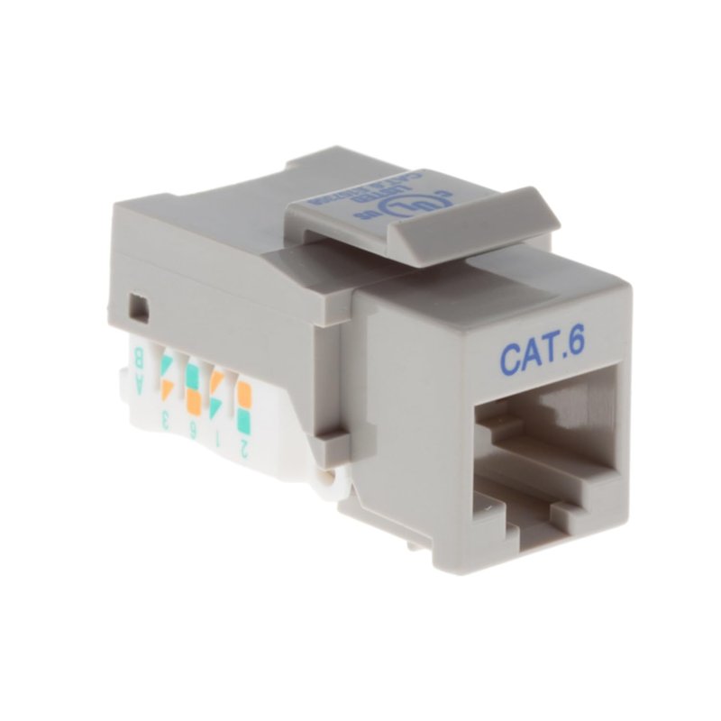 CablesAndKits Cat6 Tool Less RJ45 Keystone Jack, Gray, Interchangeable ...