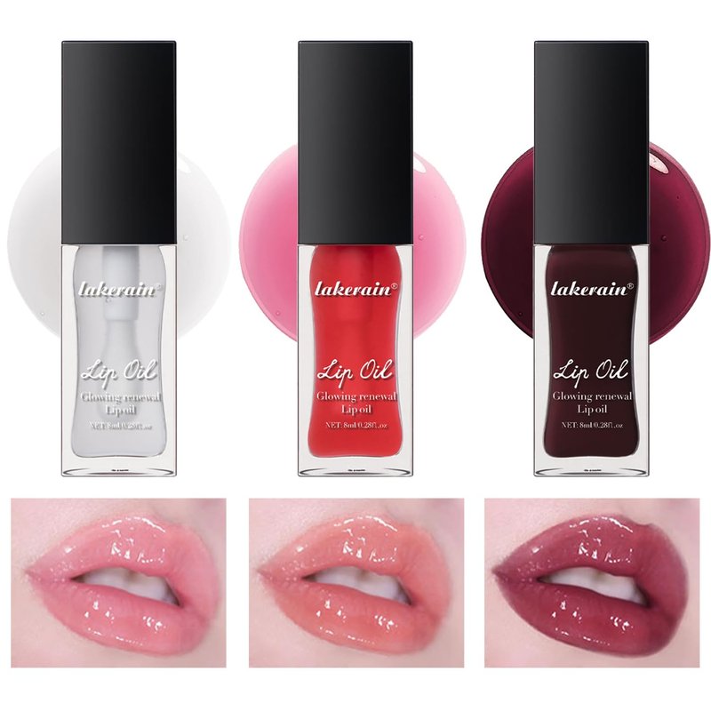 YU KUI LX 3 Colors Glow Lip Oil Tinted, Nourishing Tinted Lip Glow Oil ...