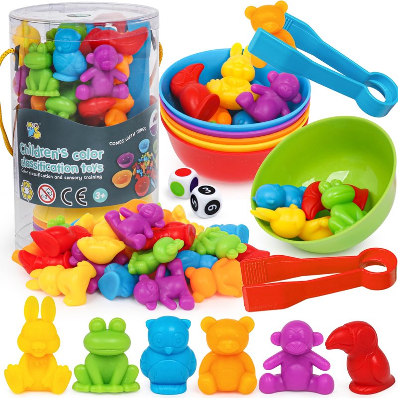 Color Sorting Toys for Toddlers 1-3,Counting Animals Sorting Matching ...