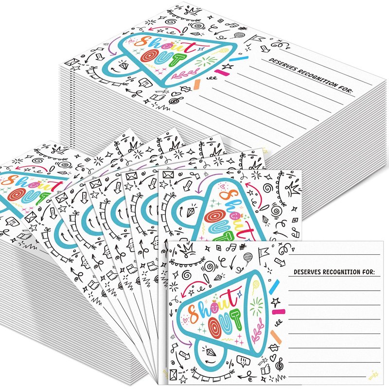 Motiskyy 200 Count Positive Shout out Cards for Staff Teachers Students ...