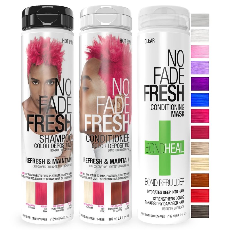 No Fade Fresh Hot Pink Hair Color Depositing Shampoo + Conditioner ...