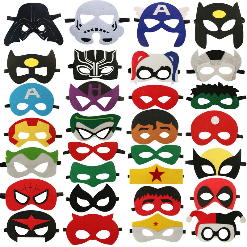 30 Packs Superhero Masks Party Favors for Kids Toys Set, Dress Up ...