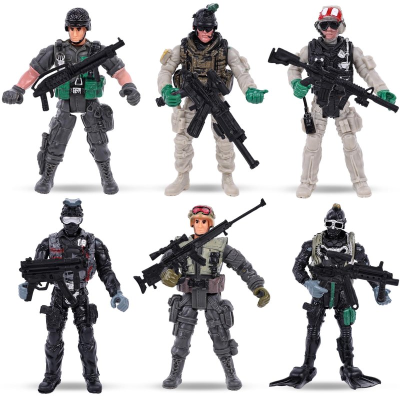 AMOR PRESENT 6PCS Army Men Soldiers, Army Men Action Figure with Weapon ...