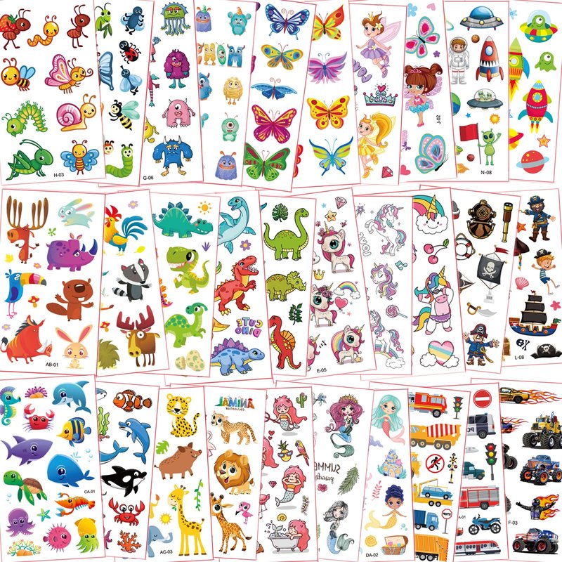 Tattoos for Kids 350+, 16 Type Mixed Styles Temporary Tattoos Set for ...