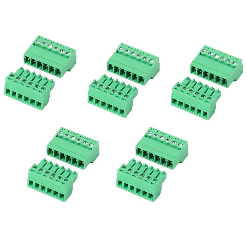 5 Set 6 Pin 5.08mm Pitch PCB Mount Screw Terminal Block Connector with ...