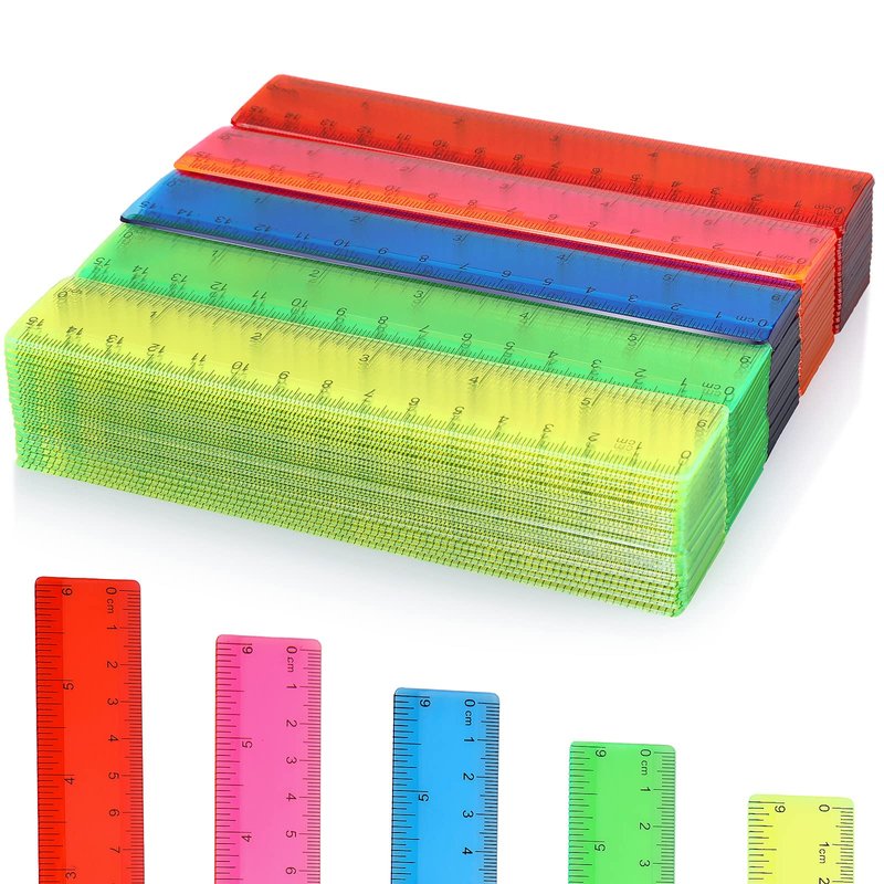 100 Pcs 6 Inch Ruler Bulk Plastic Flexible Rulers with Inches and ...