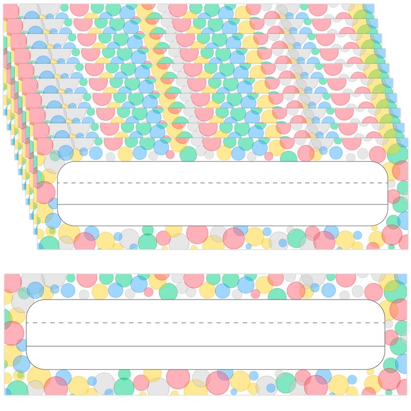 Wonmon 50 PCS Classroom Name Plates for Desk, Colorful Confetti Dot ...