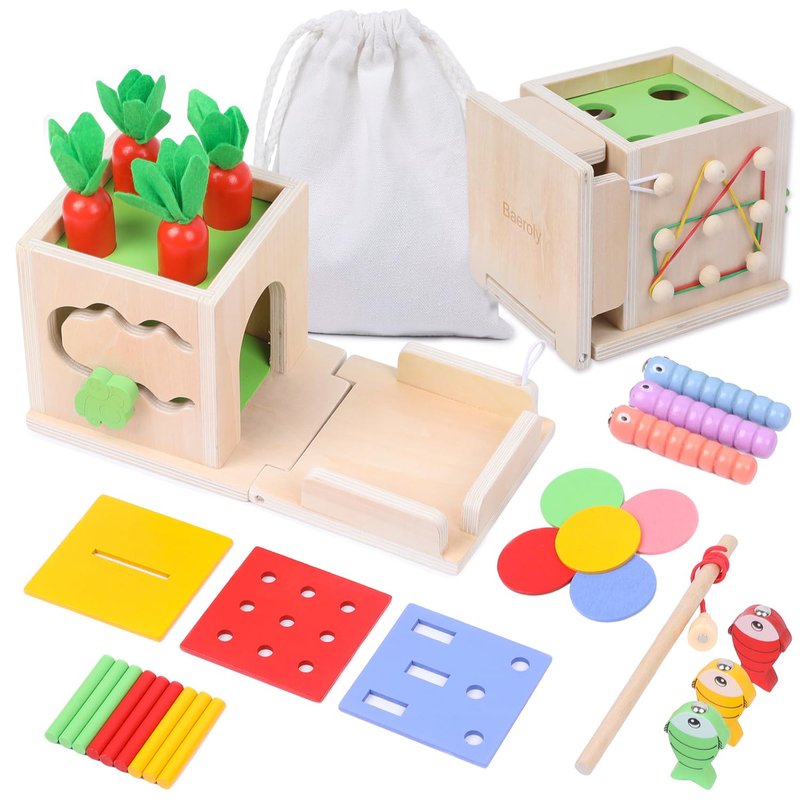 Generic Baeroly 8-in-1 Object Permanence Box Wooden Montessori Toys for ...