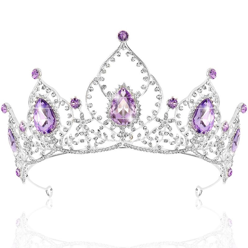 AHONEY Purple Crystal Tiara Crown for Women, Rapunzel Crown Mermaid ...