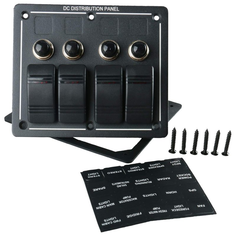 Amarine Made 4 Gang Aluminium LED Rocker & Circuit Breaker Waterproof ...