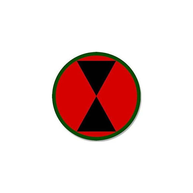 JR Studio 4x4 inch Round 7th Infantry Division Seal Shaped Sticker ...