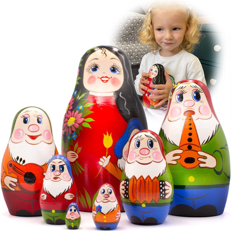 Matryoshka Nesting Dolls Set of 7 pcs - Russian Dolls with Characters ...