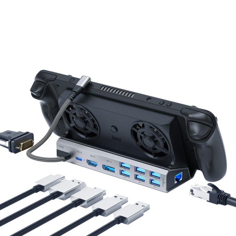 Legion Go/ROG Ally/Steam Deck Dock - 11-in-1 Docking Station Dual Cool ...