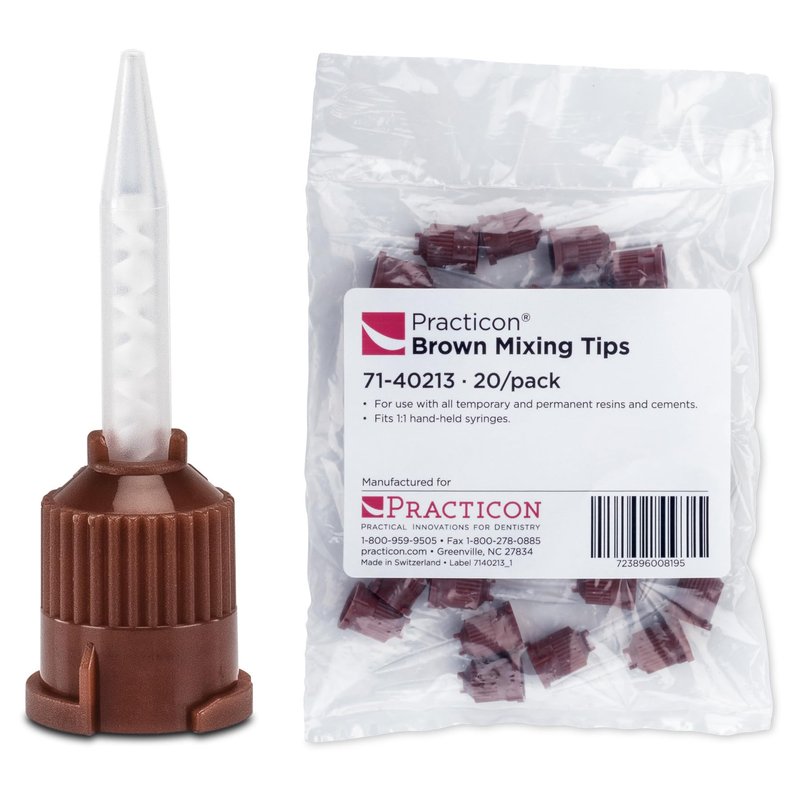 Practicon Brown 1:1 Mixing Tips, Buildup Materials & Resin Cements ...