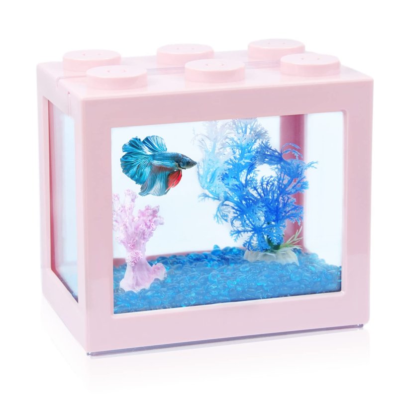 Tsxurepaw Small Betta Fish Tank, Stackable Mini Fish Tank Aquarium Tank ...