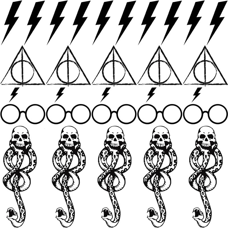 20 PCS Halloween Death Eater Snake Tattoos For Kids Women Men Adults ...
