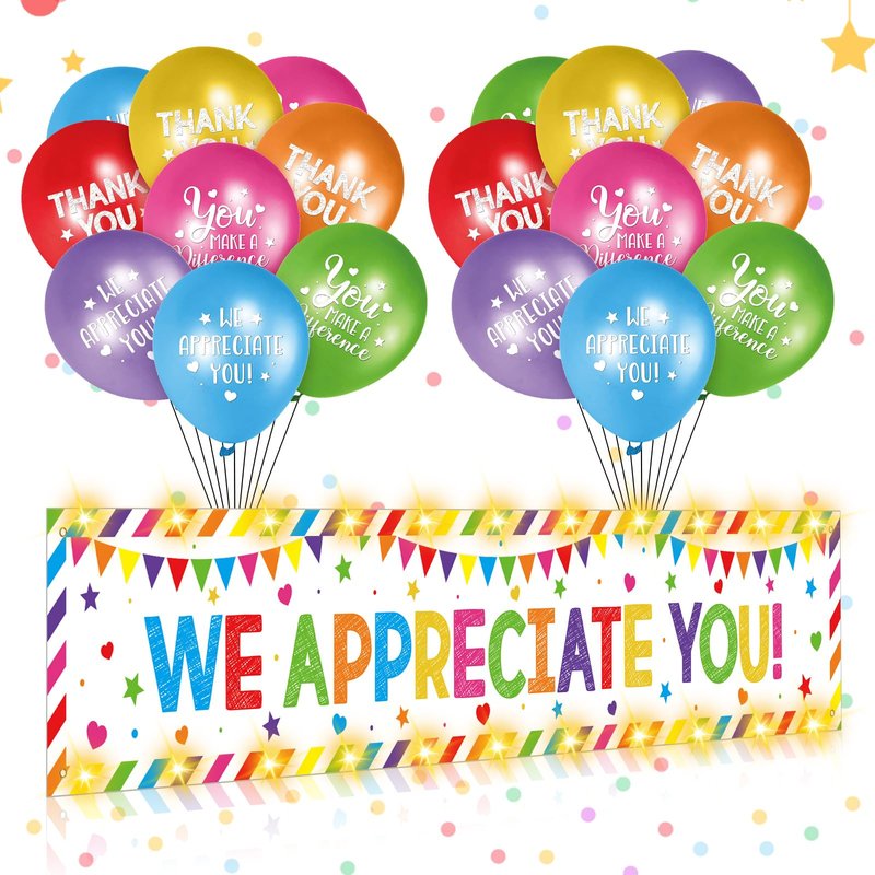 Gemscream Light up We Appreciate You Banner Decorations Thank You for ...