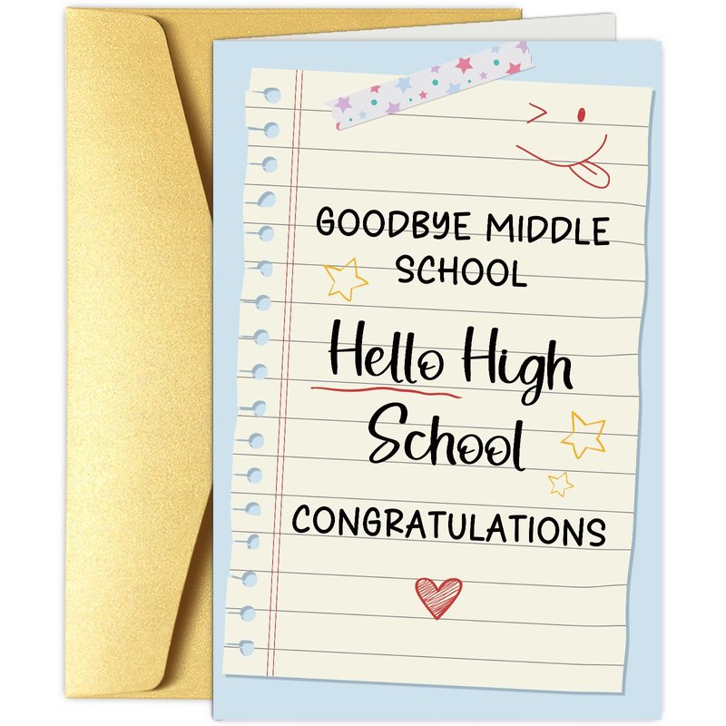 Obbyidk Middle School Graduation Card, Congratulations Cards for Eighth ...