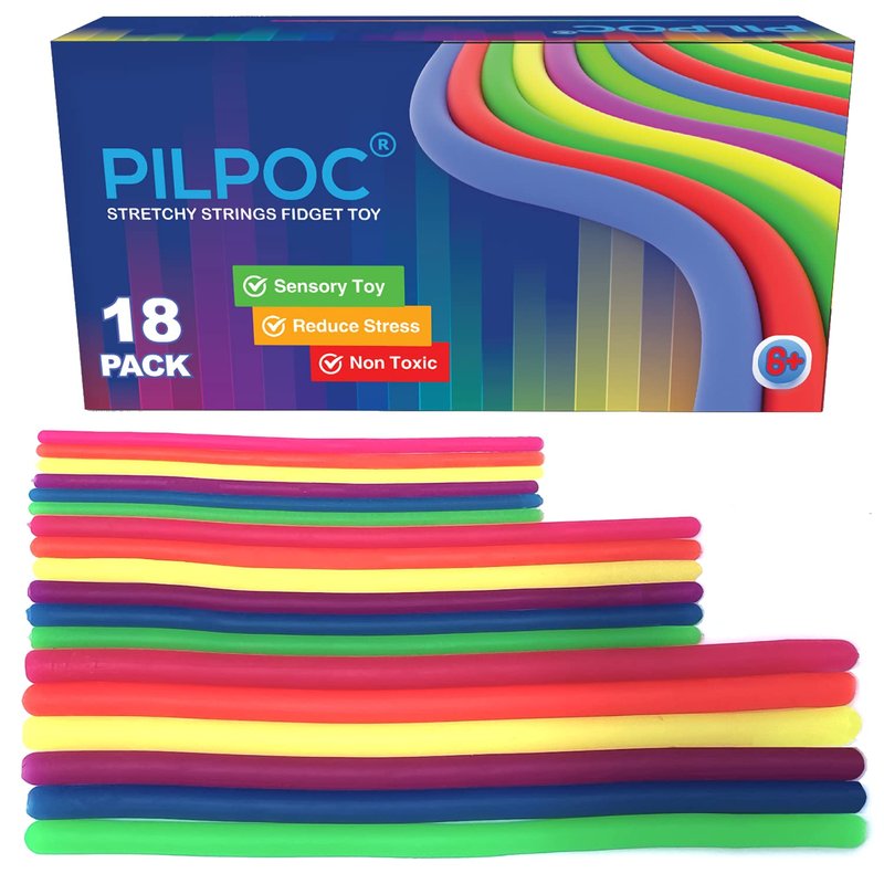 PILPOC Unbreakable Monkey Noodles Super Stretchy String Sensory Silent ...