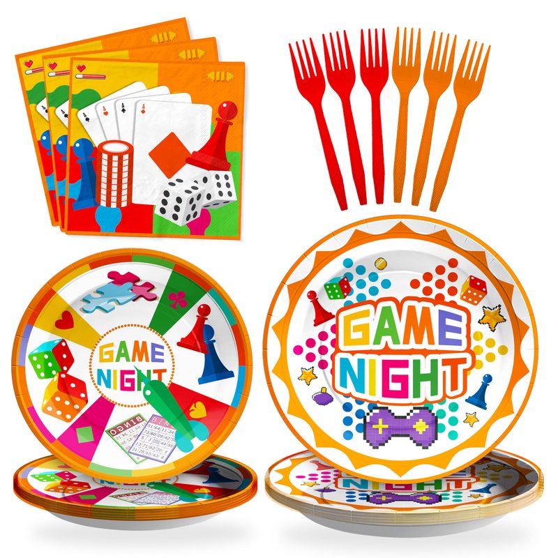 SCIONE 96 Pcs Family Game Night Party Supplies Colorful Video Game ...