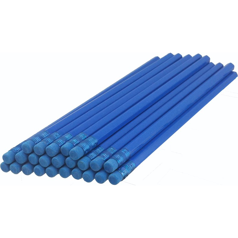 ezpencils - Sea Blue Barrel Hexagon Pencils with Blue Eraser and Blue ...